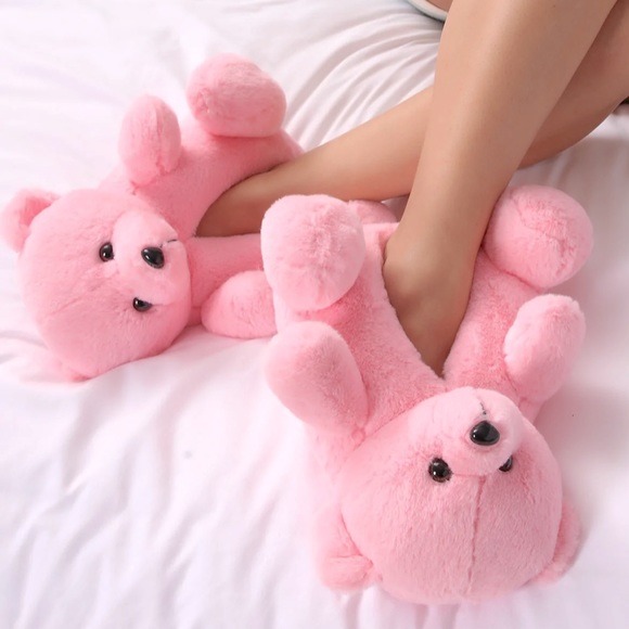 Shoes | Plush Teddy Bear Slippers | Poshmark